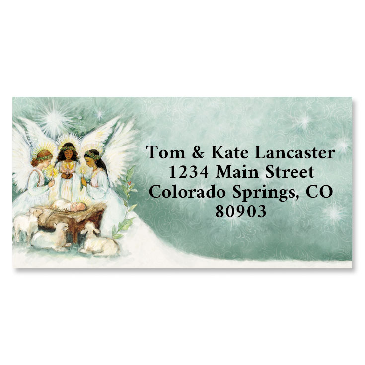 Watercolor Angels Border Address Labels | Current Catalog