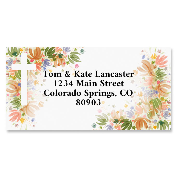 Floral Cross Border Address Labels | Current Catalog