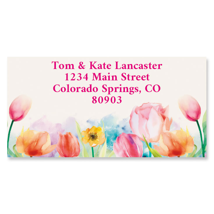 Painterly Flowers Border Address Labels | Current Catalog