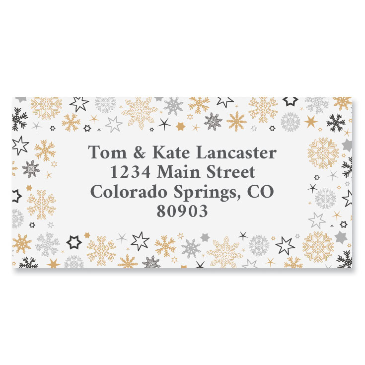 Snowflake Christmas Border Address Labels | Current Catalog