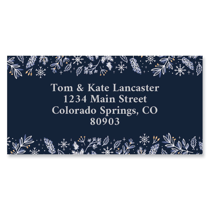 Midnight Christmas Border Address Labels | Current Catalog