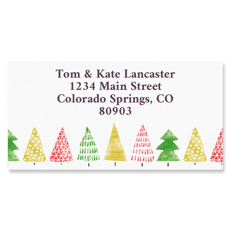 Christmas Trees Border Address Labels | Current Catalog