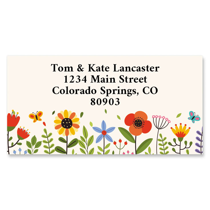 Popping Spring Border Address Labels (4 Designs) | Current Catalog