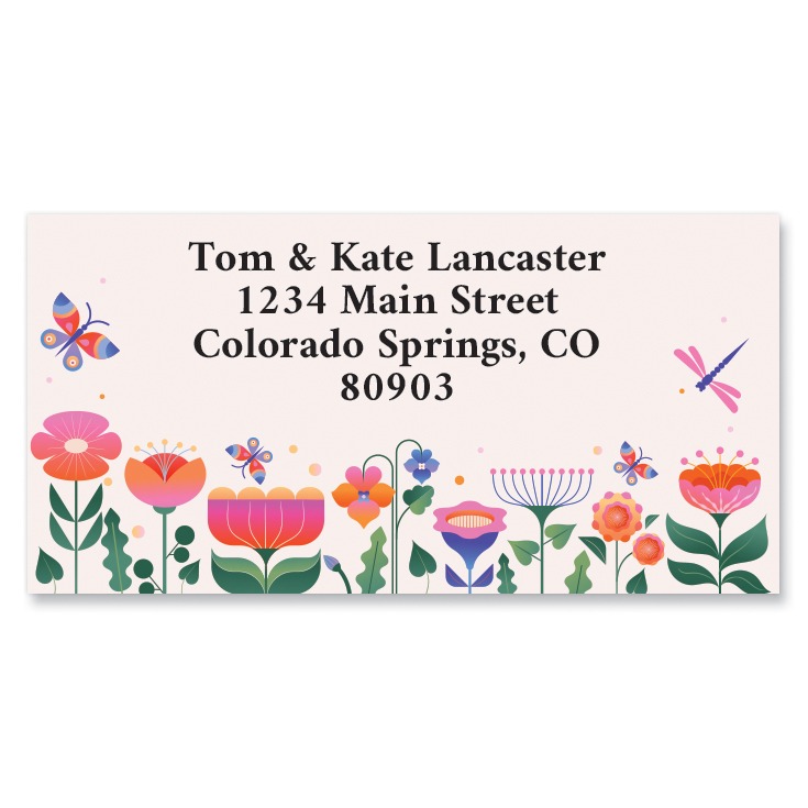 Spring Color Block Border Address Labels | Current Catalog