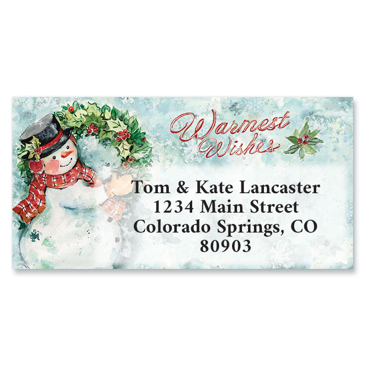 Watercolor Christmas Border Address Labels | Current Catalog