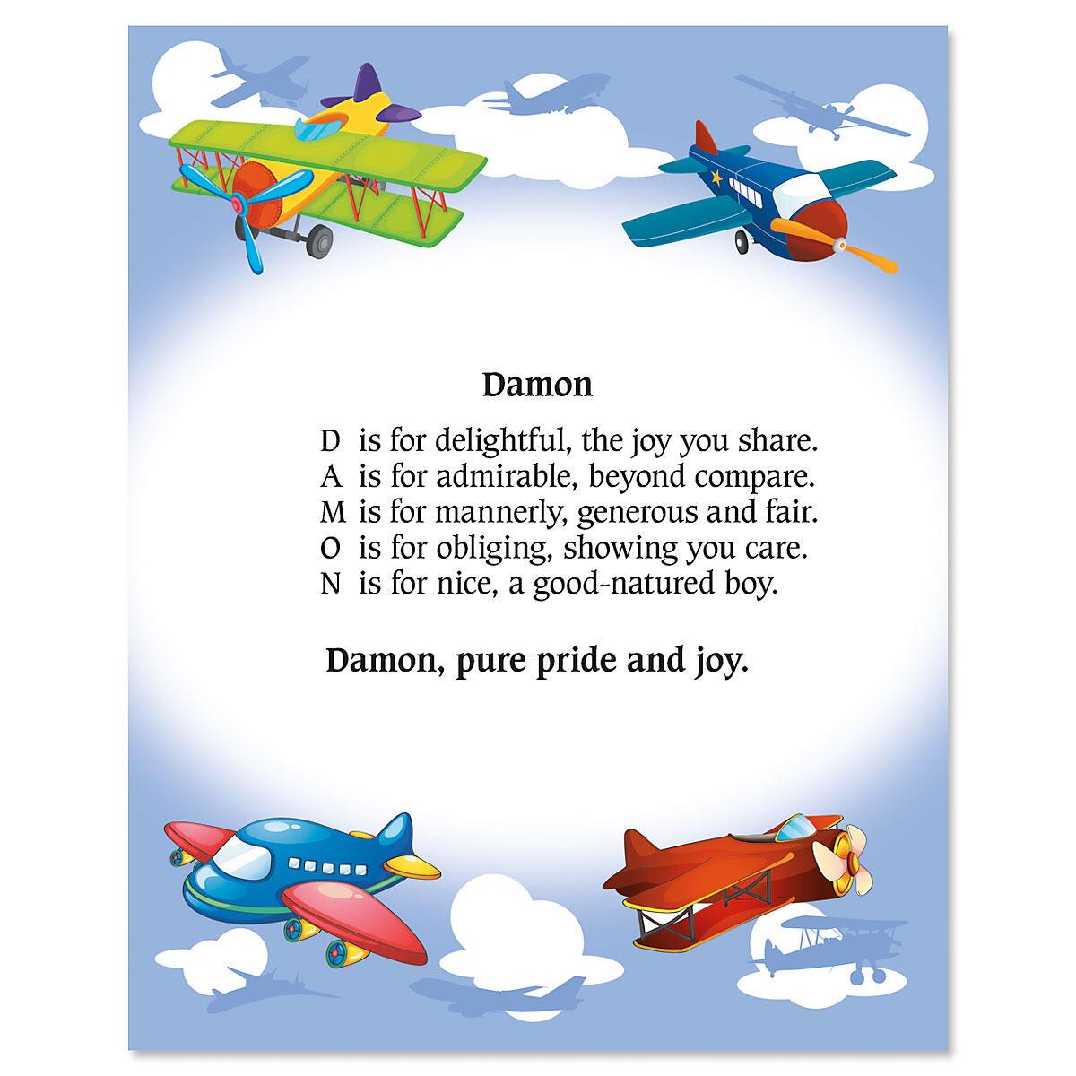 Airplane Name Poem Print | Current Catalog