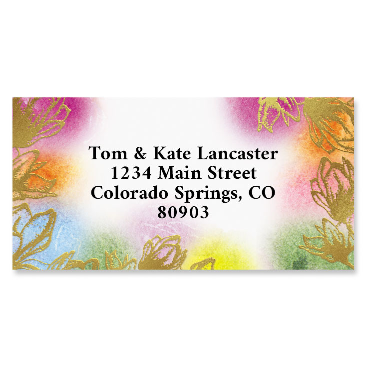 Floral Watercolors Border Address Labels | Current Catalog