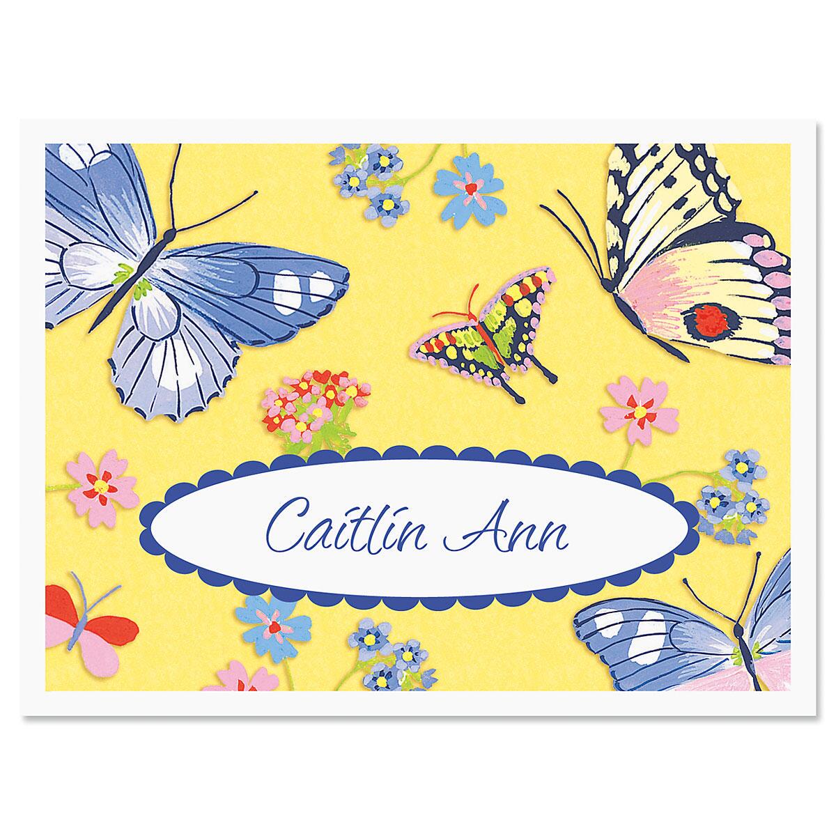 Beautiful Butterflies Personalized Note Cards | Current Catalog
