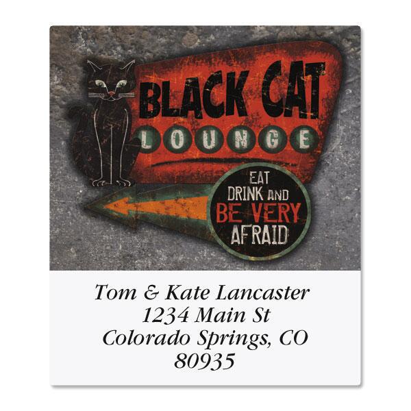 Black Cat Lounge Halloween Select Address Labels | Current Catalog