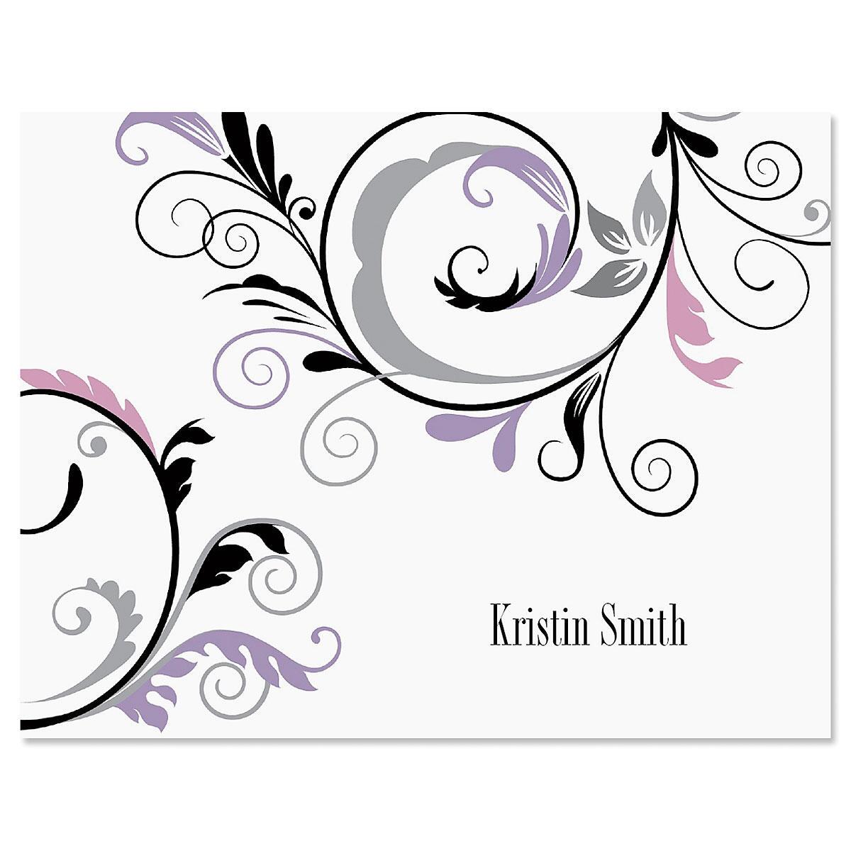 Black & Grey Fantasy Personalized Note Cards | Current Catalog