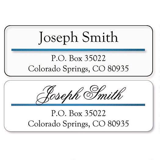 Blue Foil Accent Line Clear Premier Address Labels | Current Catalog