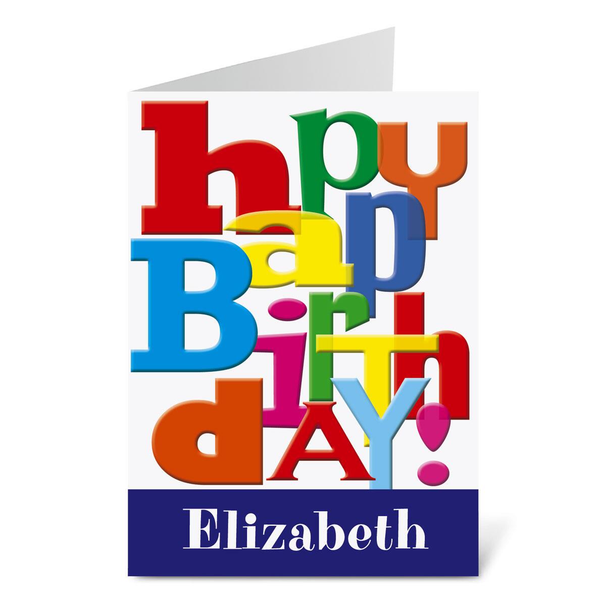 Bold Letters Personalized Birthday Card | Current Catalog