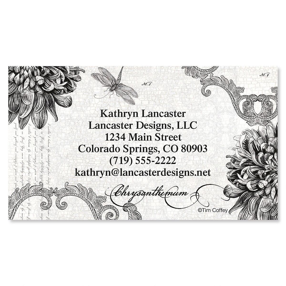 Botanical B&W Designer Business Cards | Current Catalog