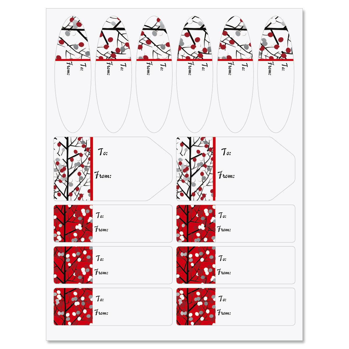 Branches & Dots Gift Wrap To/From Labels | Current Catalog