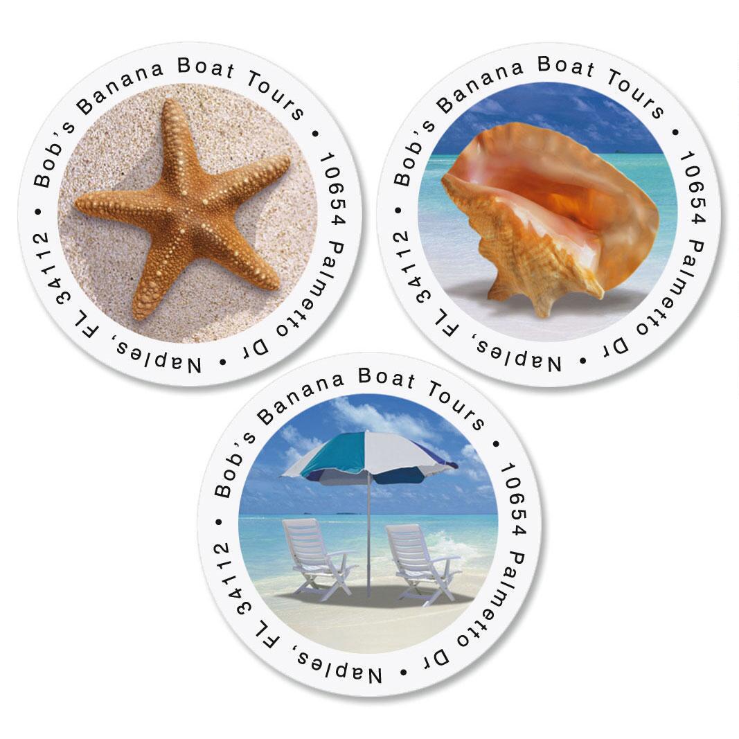 Calm Seas Round Address Label | Current Catalog