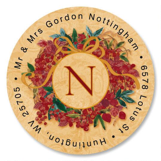 Christmas Initial Round Address Labels | Current Catalog