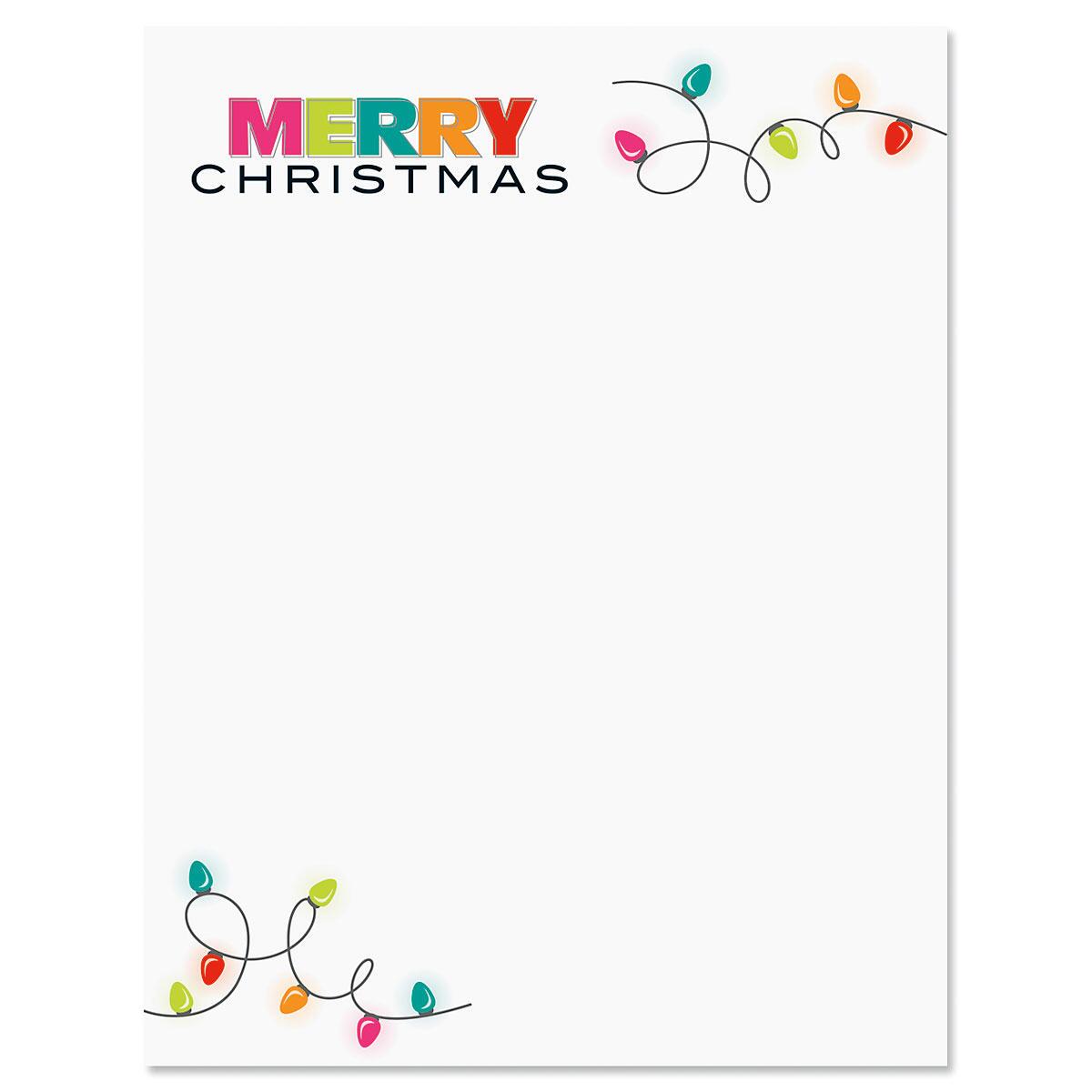 Christmas Lights Christmas Letter Papers | Current Catalog