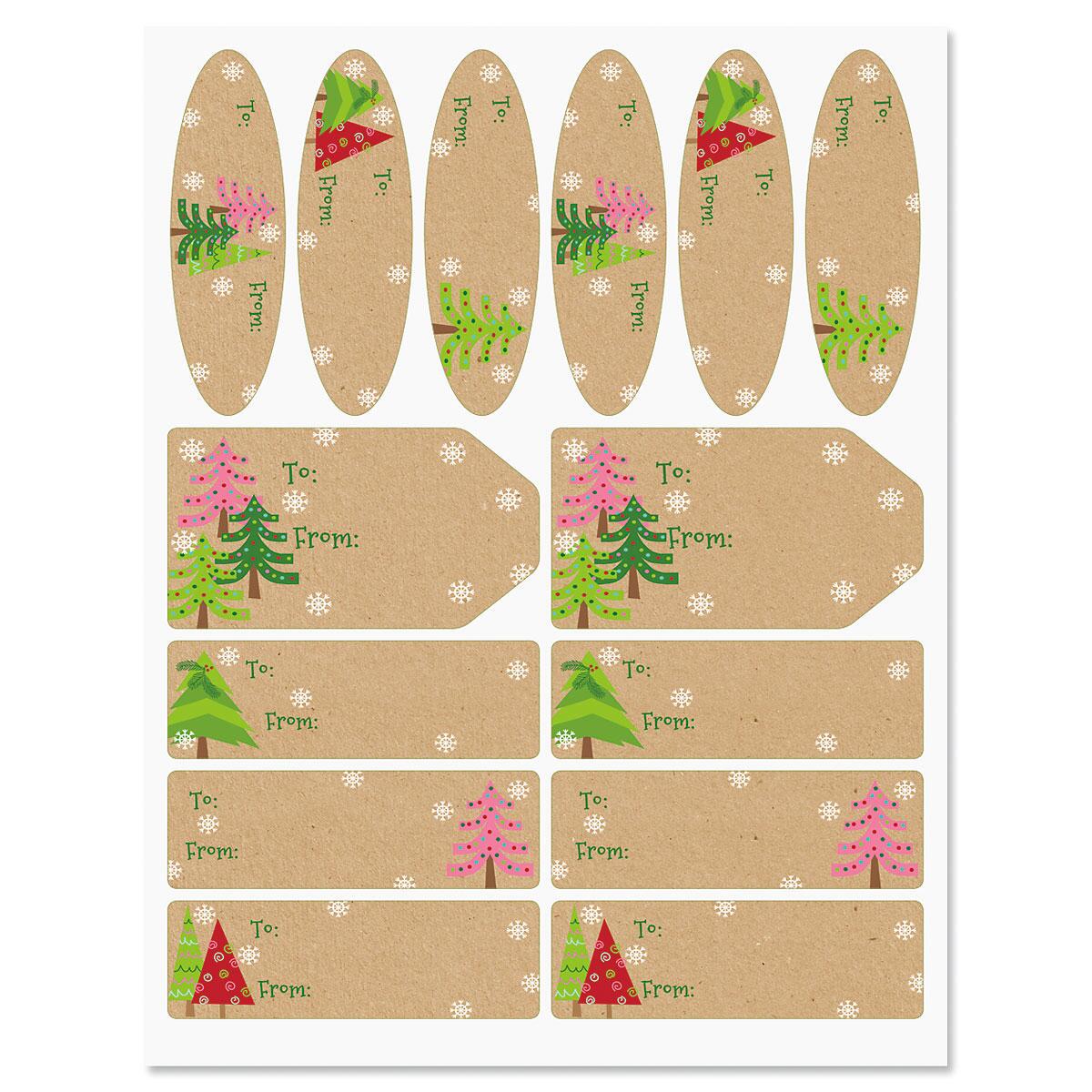 Christmas Trees Kraft Labels | Current Catalog