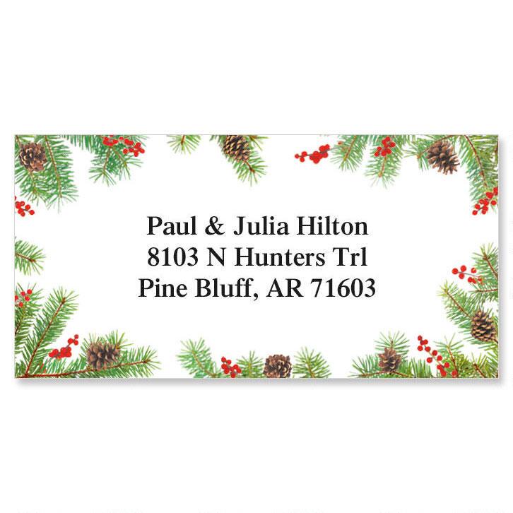 Classic Spruce Border Address Labels | Current Catalog