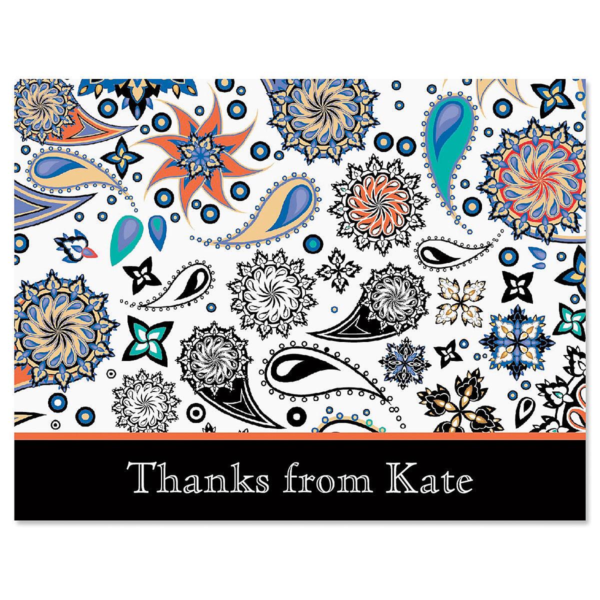 Color Paisley Personalized Thank You Cards | Current Catalog