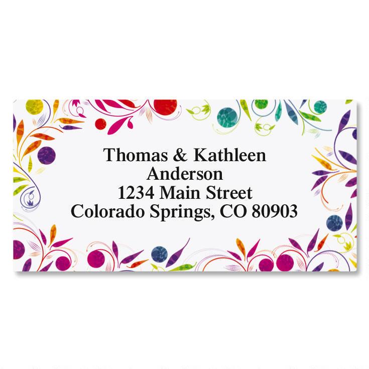 Color Swirl Border Address Labels A645 | Current Catalog
