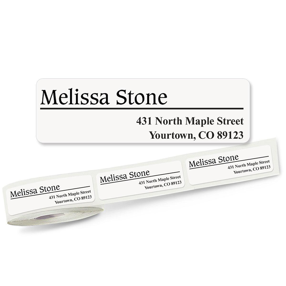 Conventional Off-Center Rolled Address Labels | Current Catalog