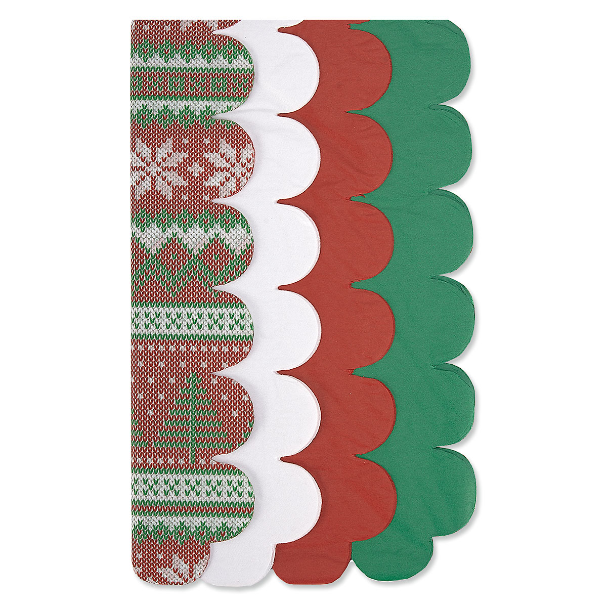 Christmas Sweater Scalloped Edge Tissue Paper Sheets | Current Catalog