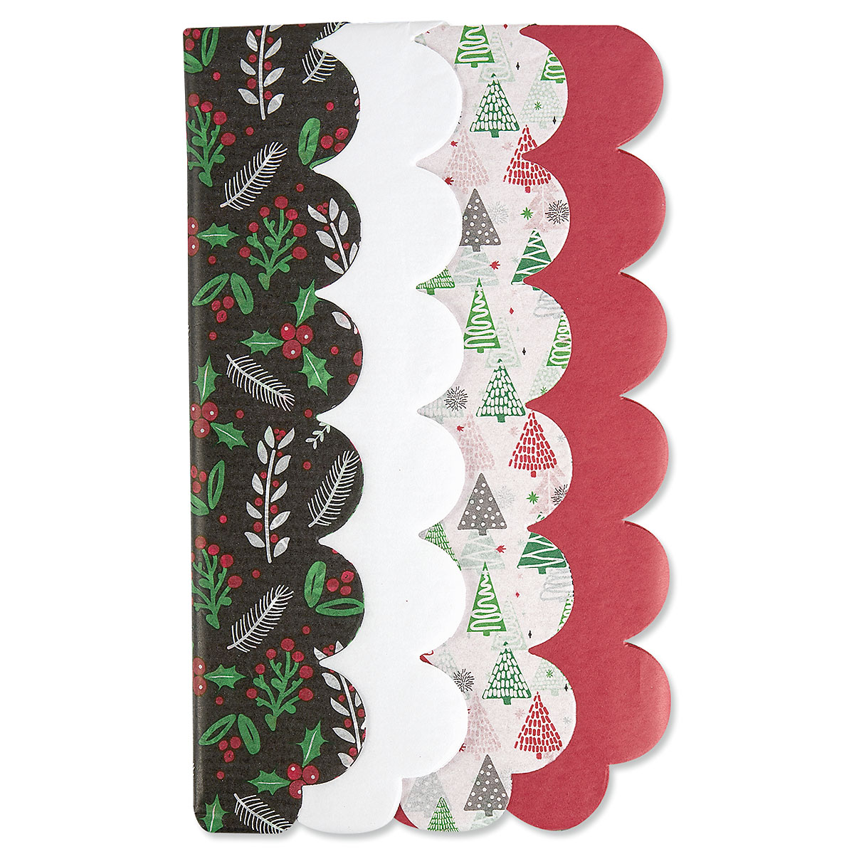 Nordic Holiday Scalloped Edge Tissue Paper Sheets | Current Catalog