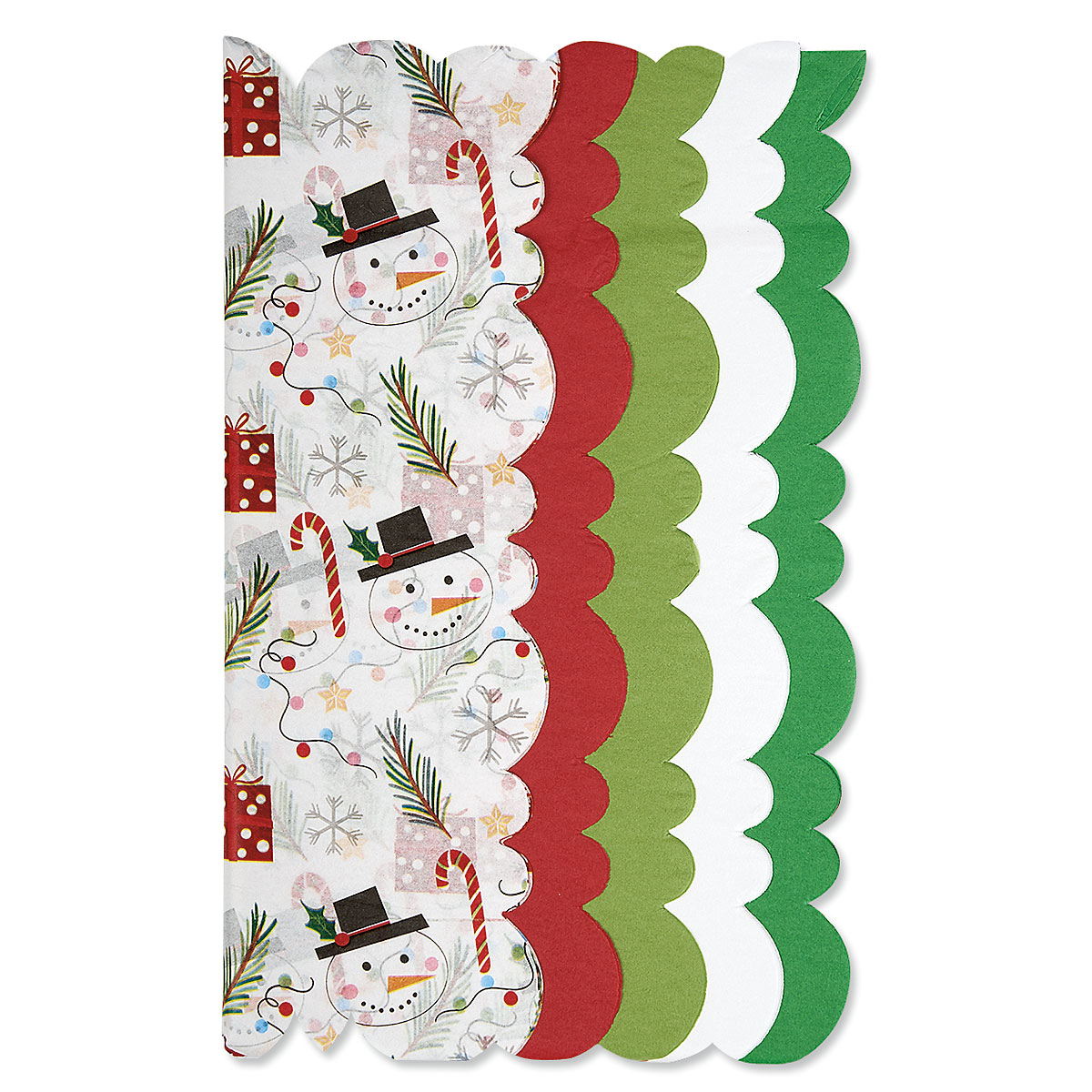 Snowman Whimsy Scalloped Edge Tissue Paper Sheets CT101 | Current Catalog