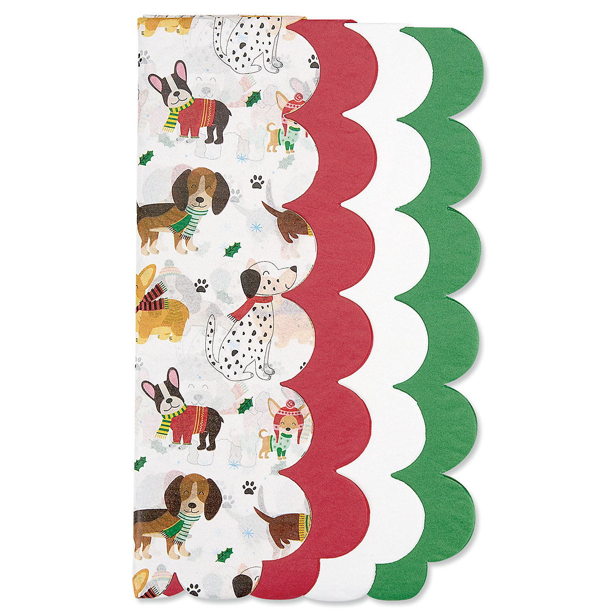 Festive Doggies Scalloped Edge Tissue Paper Sheets | Current Catalog