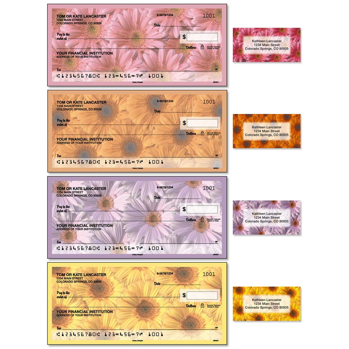 Daisy Delight Single Checks with Matching Address Labels | Current Catalog
