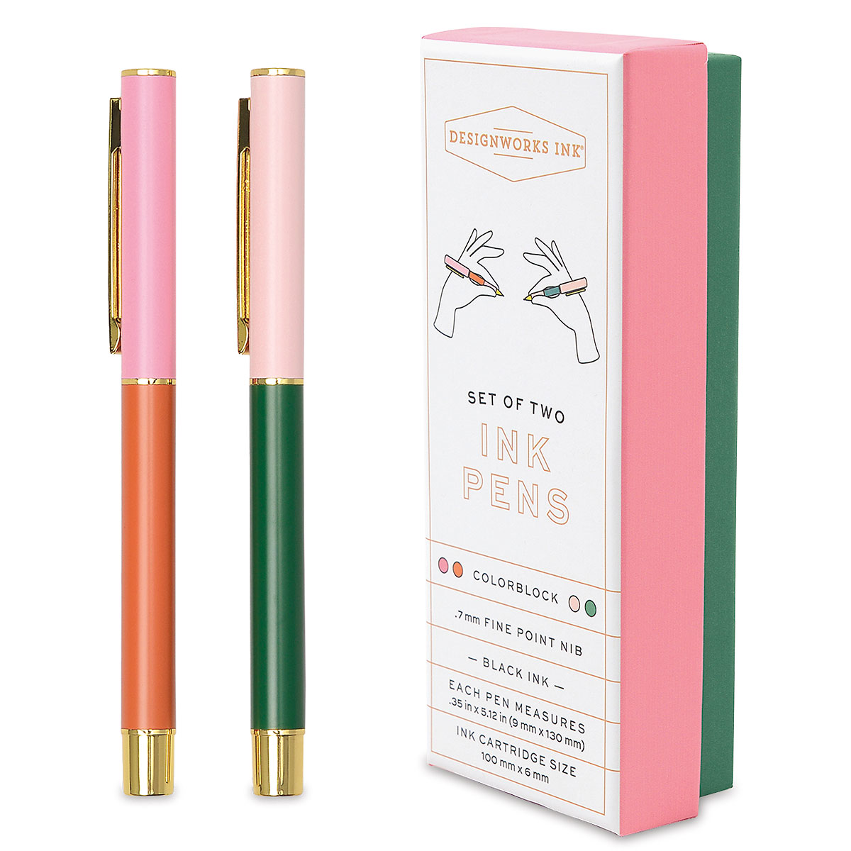 Orange & Emerald Color Block Pens | Current Catalog