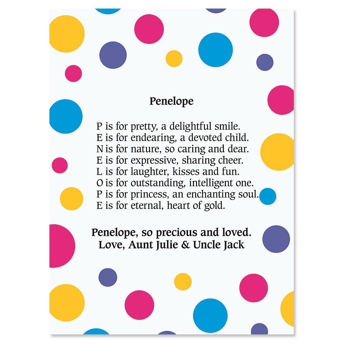 Dots Name Poem Print | Current Catalog