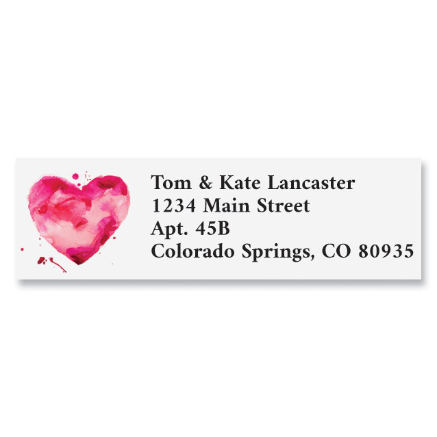 Watercolor Heart Classic Address Labels | Current Catalog
