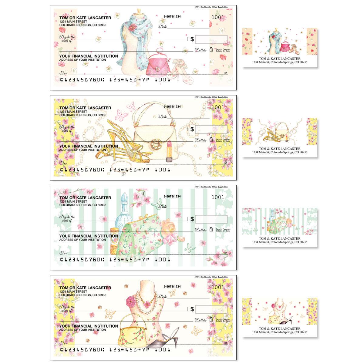 Fashionista Single Checks With Matching Address Labels | Current Catalog