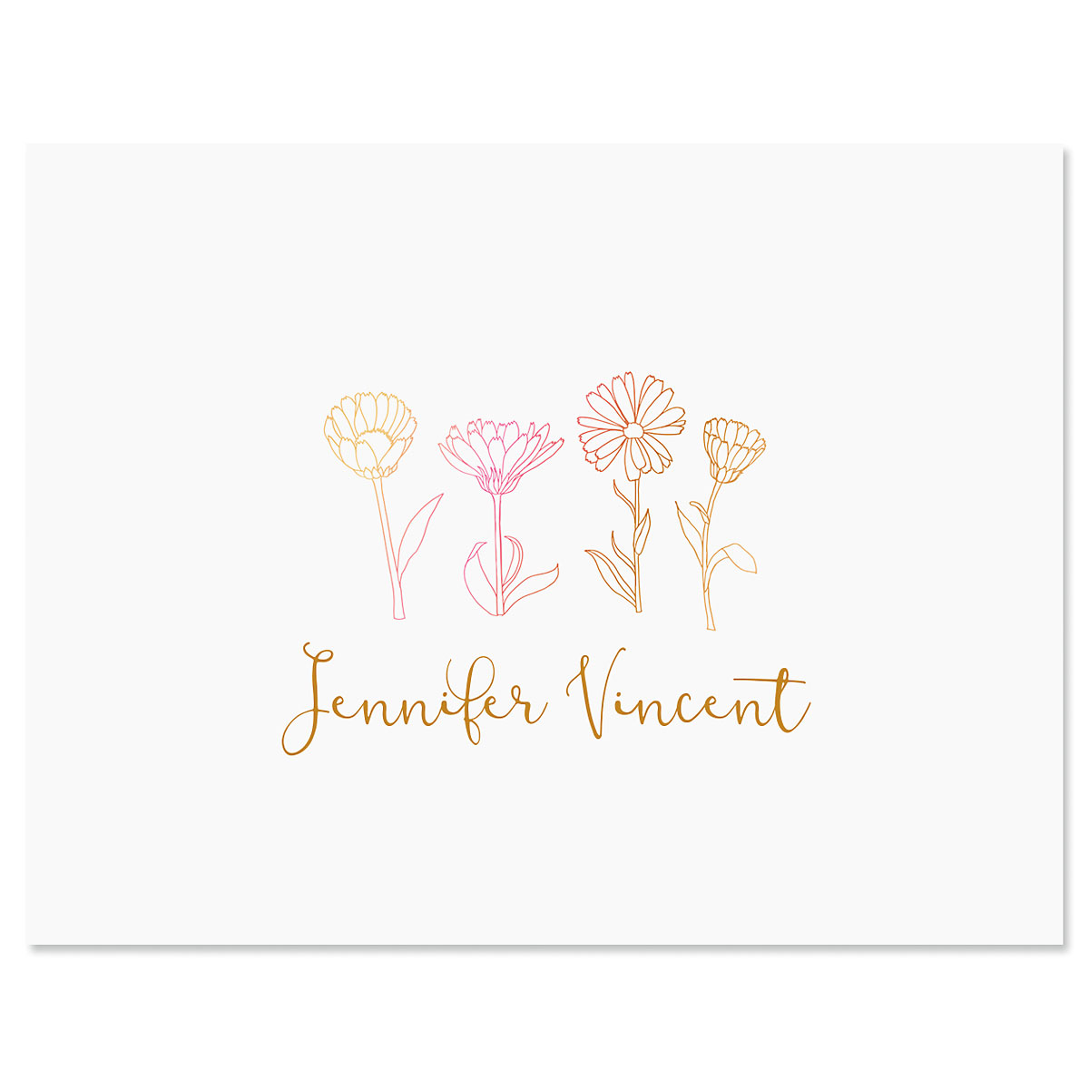 Daisy Path Personalized Note Cards by FineStationery | Current Catalog