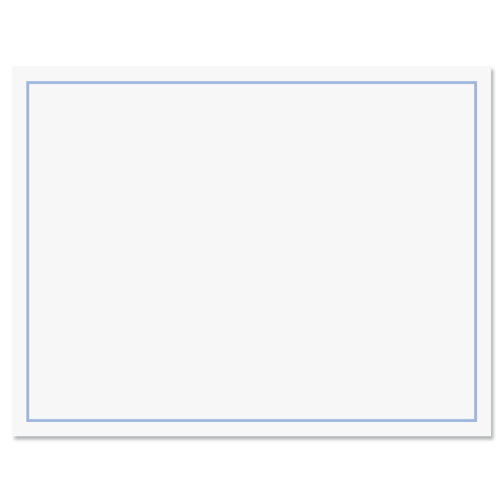 Simple Border Personalized Note Cards with Periwinkle Ink | Current Catalog