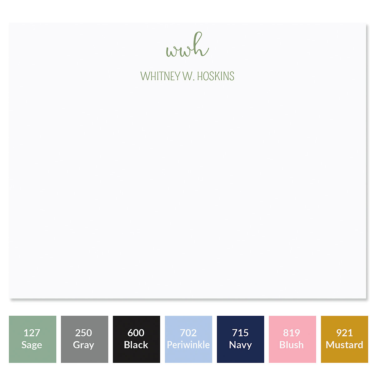 Calligraphy Monogram with Name Personalized Notecards by FineStationery ...