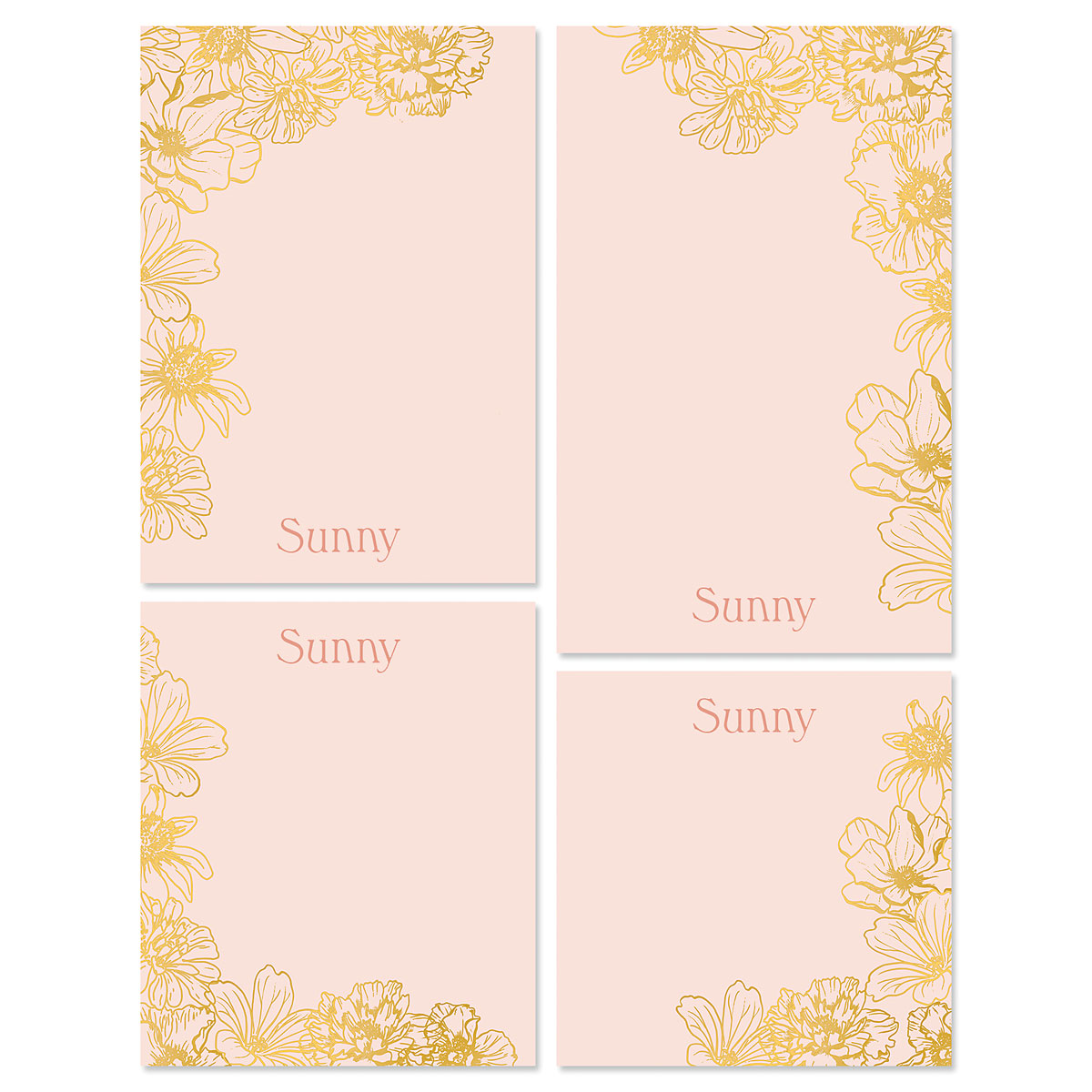 Golden Floral Personalized Notepad Set | Current Catalog