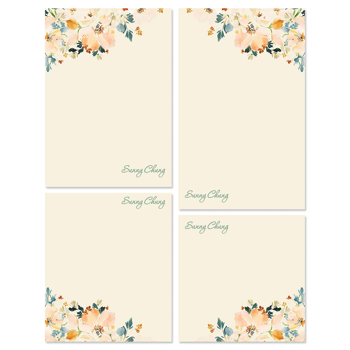 Blush Floral Personalized Notepad Set | Current Catalog