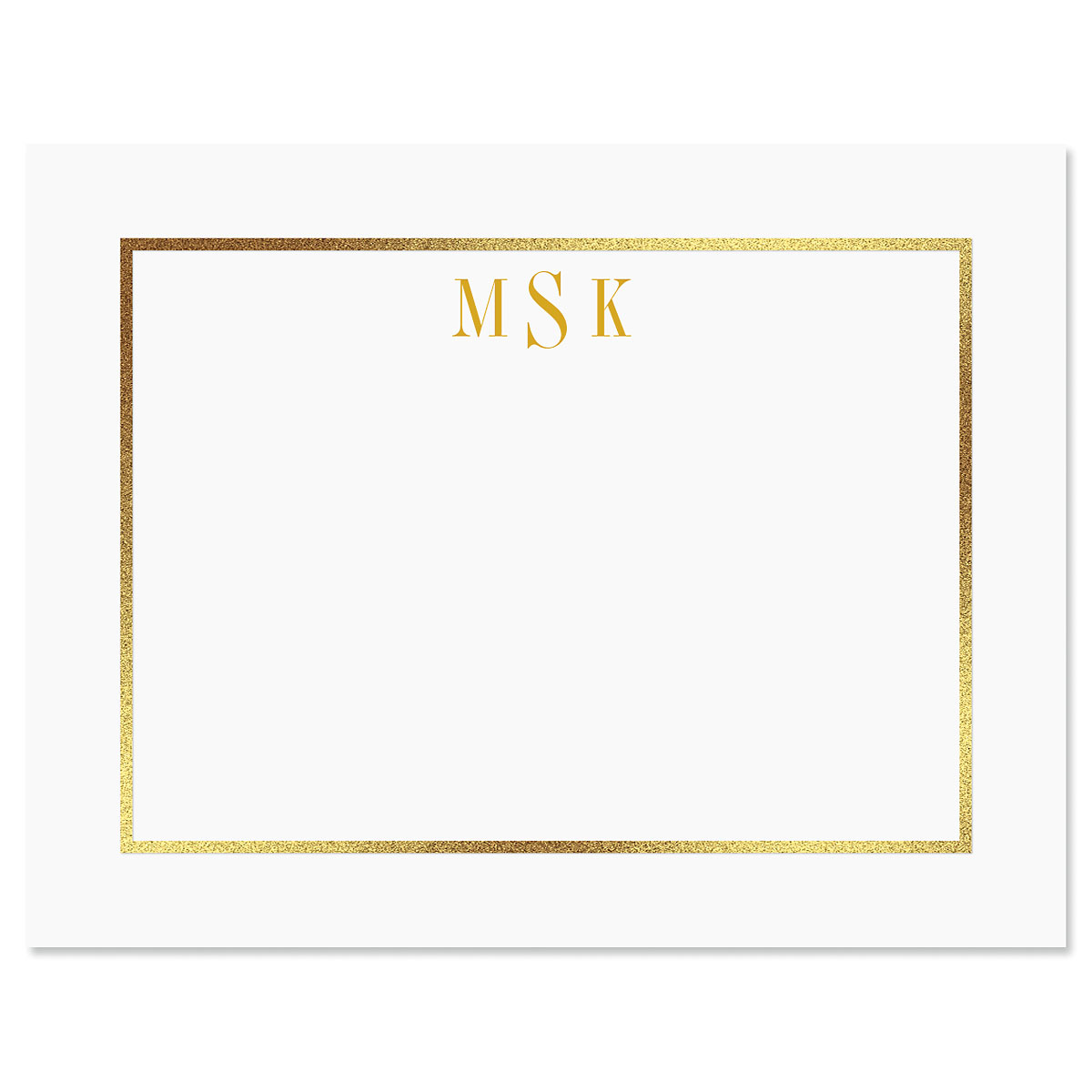 Block Initials with Gold Foil Border Note Cards with Gold Ink | Current ...