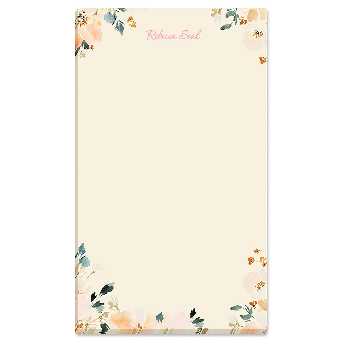 Blush Floral Personalized Notepad by FineStationery | Current Catalog