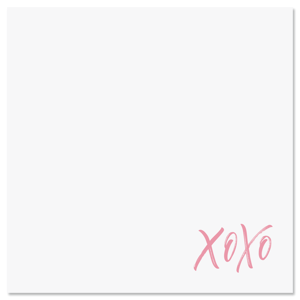 XOXO Personalized Note Sheets in a Cube - Blush Pink Ink | Current Catalog