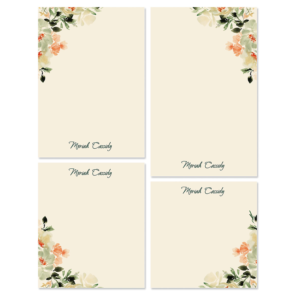 Soft Floral Personalized Notepad Set | Current Catalog