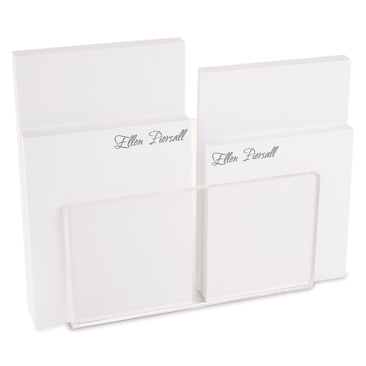Calligraphy Personalized Notepad Set & Acrylic Holder | Current Catalog