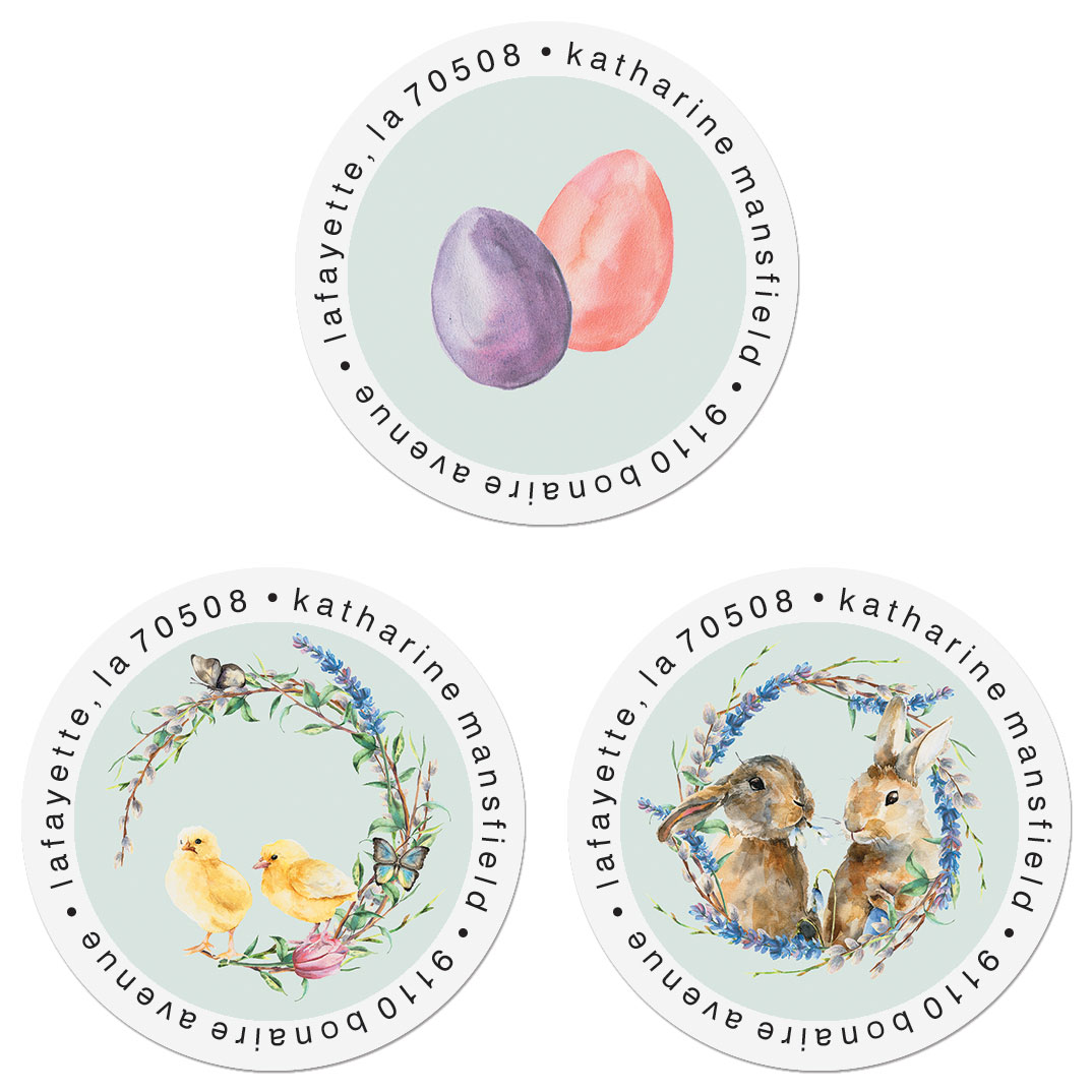 Hoppy Easter Round Address Labels | Current Catalog