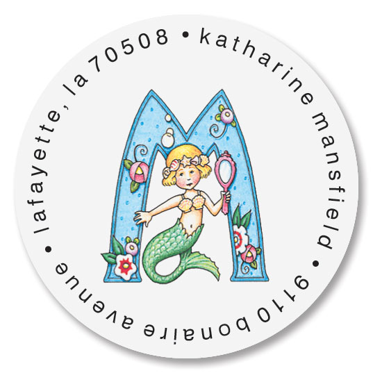 M.E. Initials Round Address Labels | Current Catalog