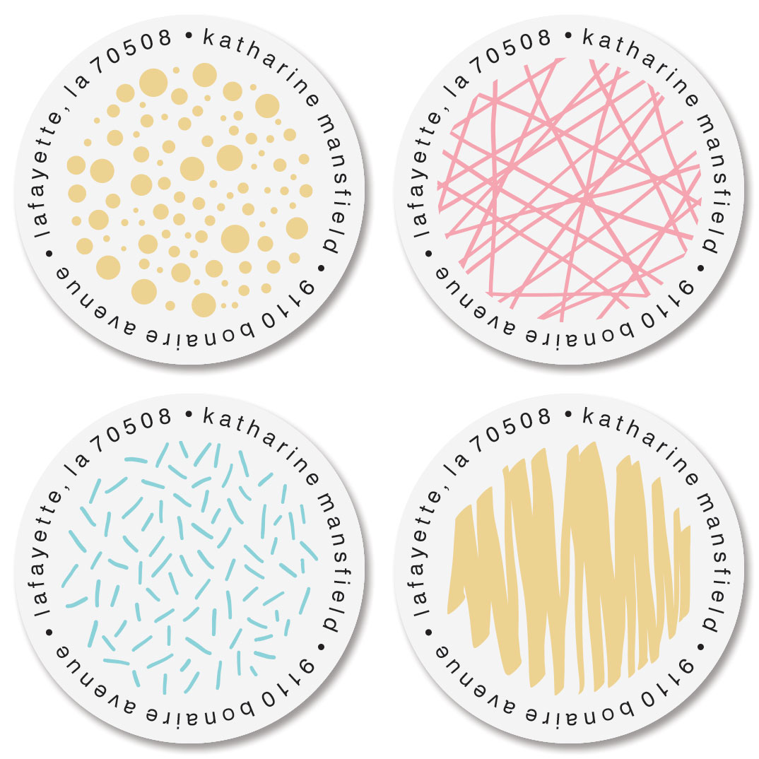 Modern Geometry Round Address Labels | Current Catalog