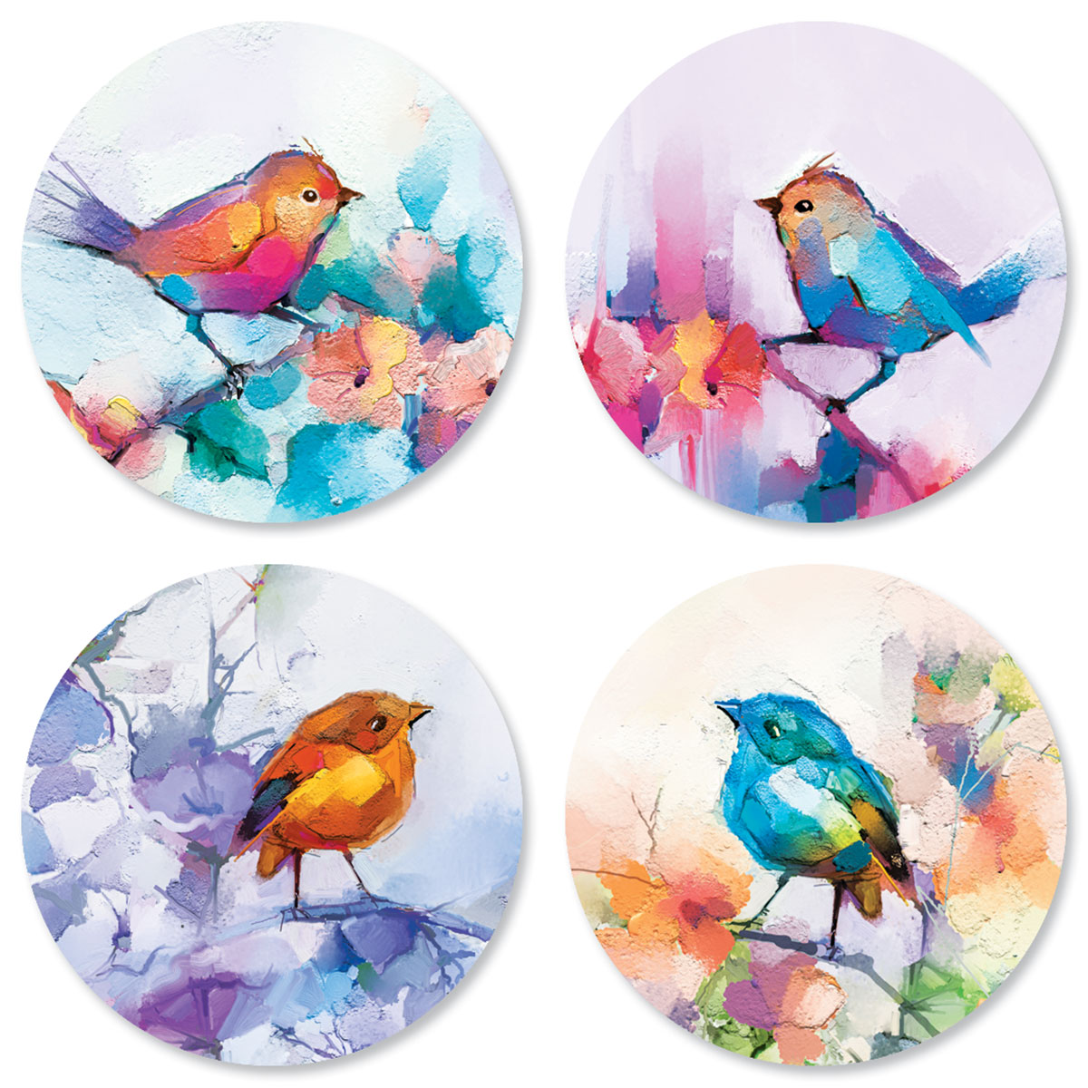 Brush Stroke Birds Decorative Envelope Seals (4 Designs) | Current Catalog