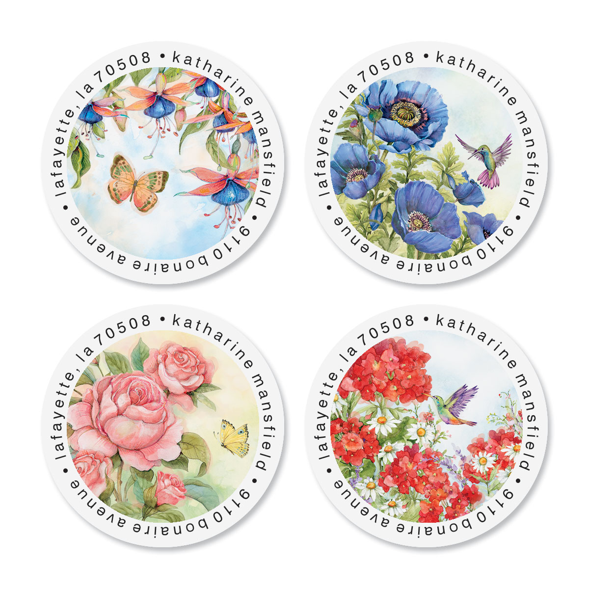 Nature’s Grace Round Address Labels (6 Designs) | Current Catalog